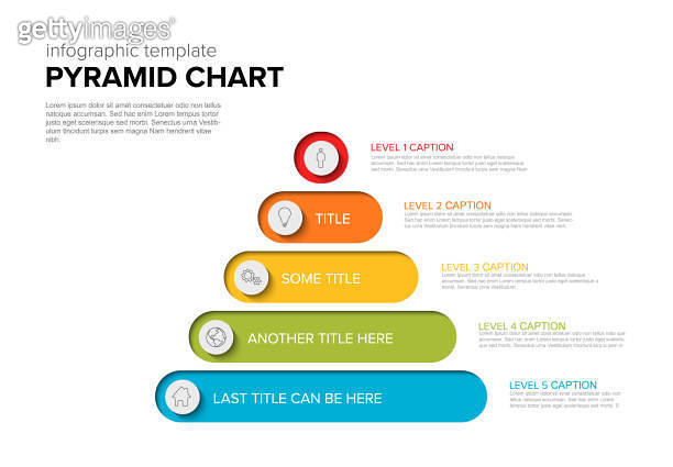 Vector Infographic Pyramid chart diagram template with icons made from ...