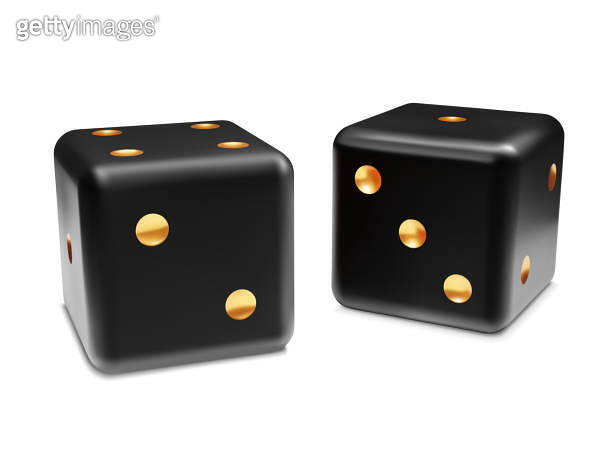 Two Black Dice Isolated On White Background 이미지 1483754158 게티이미지뱅크