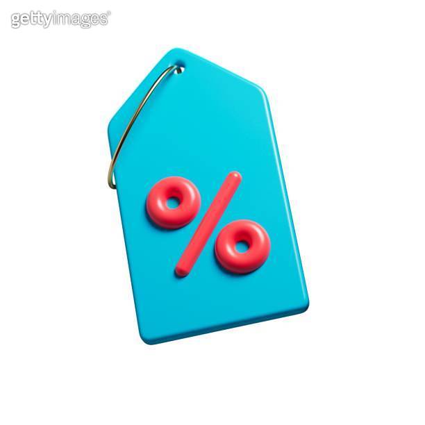 Price tag with percent symbol 3d render. 이미지 (1468487791) - 게티이미지뱅크