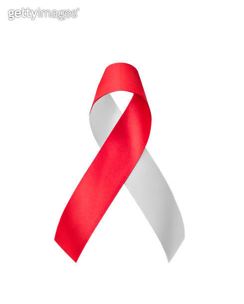 Red white awareness ribbon for Aplastic Anemia, Deep Vein Thrombosis ...
