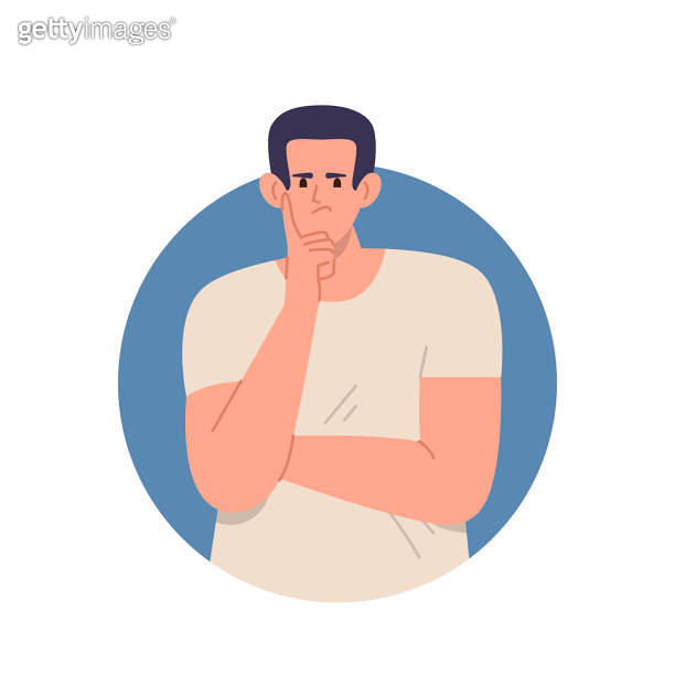 Portrait of questioning young man character feeling deceit, lie having ...