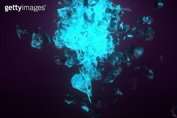 Background concept illustration of energy explosion of crystal ...