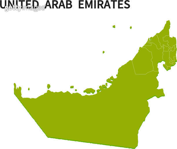 Map of provinces in United Arab Emirates. (1495301807) - 게티이미지뱅크