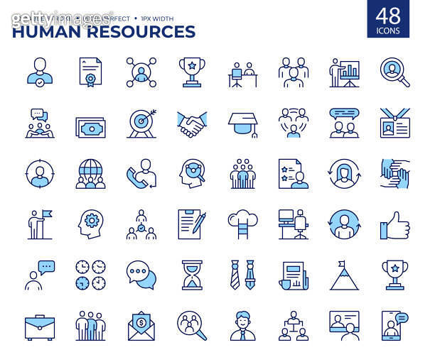 Human Resources Color Line Icons. 이미지 (1482687718) - 게티이미지뱅크