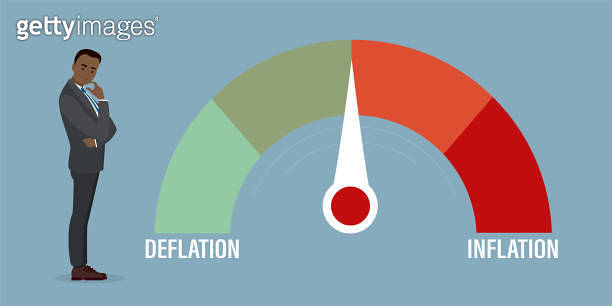 Measuring scale shows level of deflation and inflation. African ...