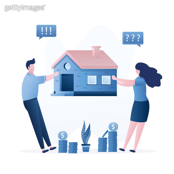 Conflict in the family, unhappy couple shares property. Former spouses ...