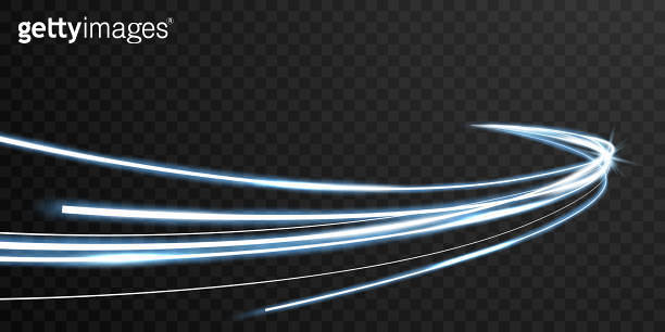 Elegant abstract light line effect design vector illustration on black ...