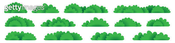 Bush icon set. Shrub bush set. Green tree. 이미지 (1625111672) - 게티이미지뱅크