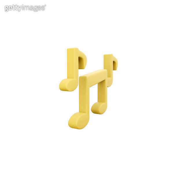 3d render golden music notes. 3d render music notes. 3d render music ...