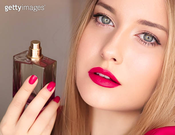 Beauty product, perfume and cosmetics, face portrait of beautiful woman ...