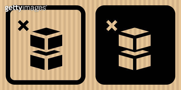 Do not stack simple flat icon vector illustration with cardboard ...