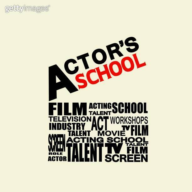Acting school, film and cinematography word mark logo panel. Decorative ...