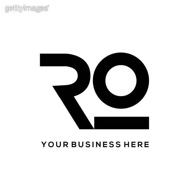 RO monogram, bold font letter r and letter o logo. Minimalist signature ...