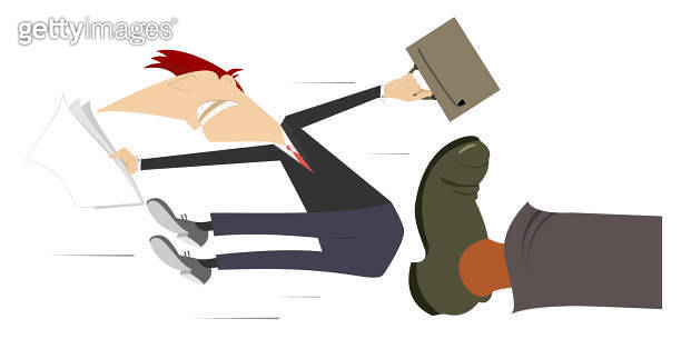 Leg in boot kicks a man to the buttocks illustration (1530364473) 일러스트 ...