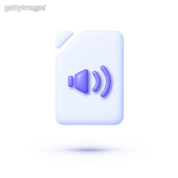 Audio file icon 3d, great design for any purposes. Volume, video, music ...