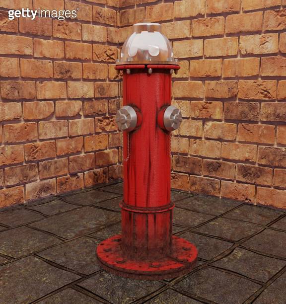 Hydrant in front of the tenement house 이미지 (1833625043) - 게티이미지뱅크