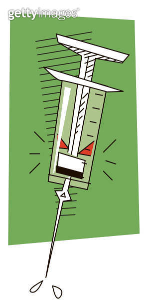 Suffering cartoon injector character (1768972069) 일러스트, 무료 일러스트 - 게티이미지뱅크