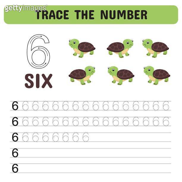 Trace the number . Tracing number worksheet for kindergarten, preschool ...