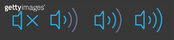 An icon that increases and reduces the sound. Icon showing the mute. A ...