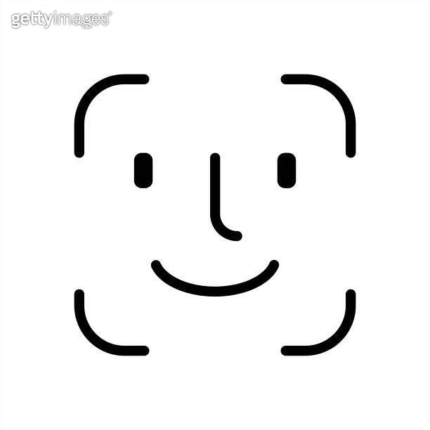 face id icon flat web sign symbol logo label, vector 10 eps. 이미지 ...