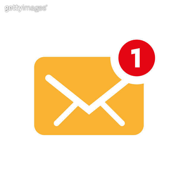 Two new messages icon with notification. Envelope with incoming message ...
