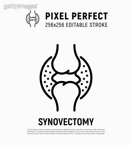 Synovectomy thin line icon. Knee surgery, arthritis. Joint inflammation ...