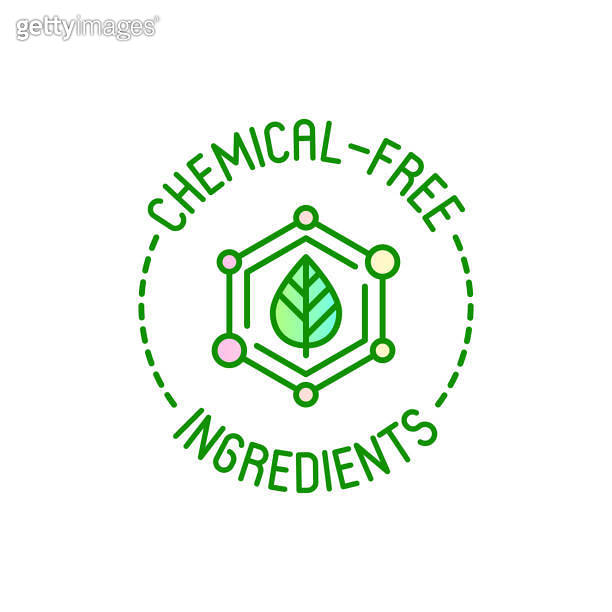 Chemical free ingredients symbol. Thin line icon for package of organic ...