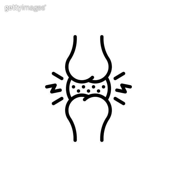 Joint injury, inflammation thin line icon. Arthritis symptom. Vector ...