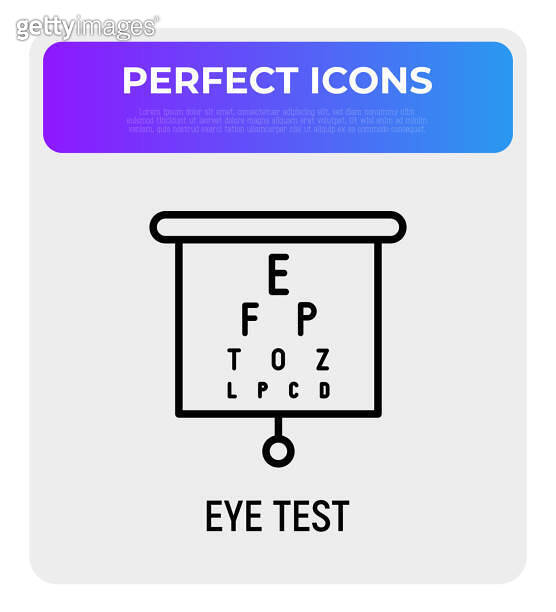 Eye test thin line icon. Ophthalmology, eyesight examination. Modern ...