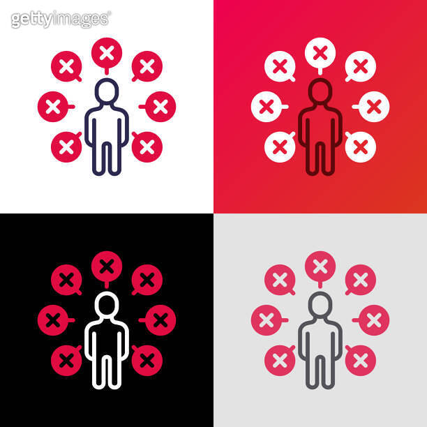 Candidate for job is rejected thin line icon. Not enough qualifications ...