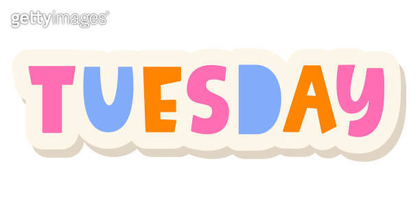 Tuesday Sticker Planner Design element. Day of The Week. 이미지 ...