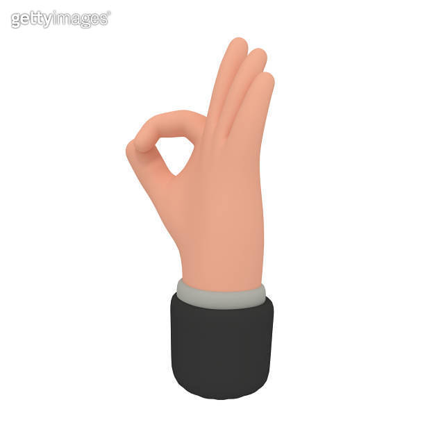 3d illustration of okay hand pose 이미지 (1476420879) - 게티이미지뱅크