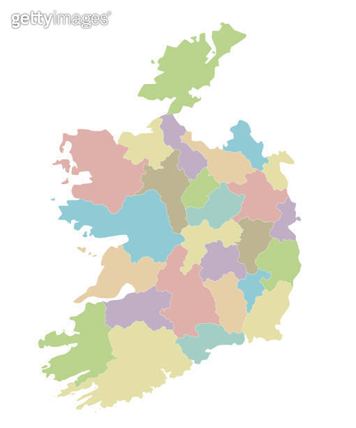 Vector blank map of Ireland with counties and administrative divisions ...