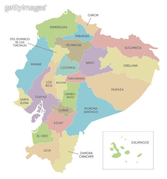 Vector map of Ecuador with provinces and administrative divisions ...