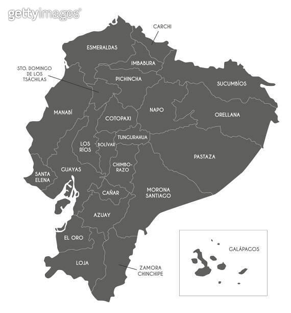 Vector map of Ecuador with provinces and administrative divisions ...