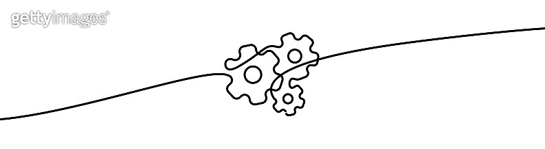 Mechanic Gears shape drawing by continuos line (1456807377) 일러스트, 무료 ...