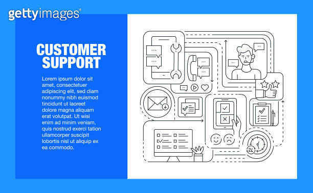 Customer Support Line Icon Set and Banner Design.. Assistance , It ...