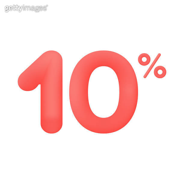 Red 10 percent discount vector illustration 3d mega loyalty. 10 percent ...