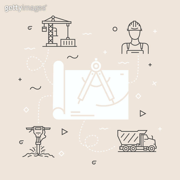 Construction Related Vector Banner Design Concept. Global Multi-Sphere ...