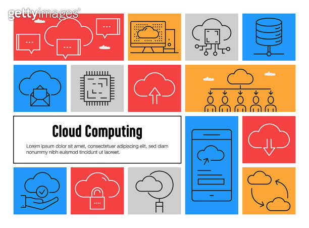 Cloud Computing Related Vector Banner Design Concept. Global Multi ...