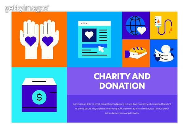 Charity And Donation Related Vector Banner Design Concept. Global Multi ...