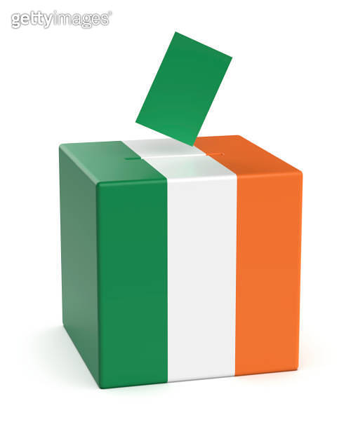 Ballot box with the flag of Ireland (1787435809) - 게티이미지뱅크
