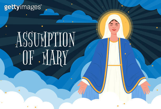 Assumption Day, Beautiful portrait of St. Mary the Virgin, the Mother ...