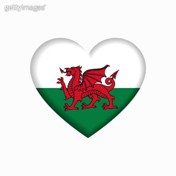 Welsh flag heart-shaped sign. Vector illustration. (1714721899) 일러스트 ...