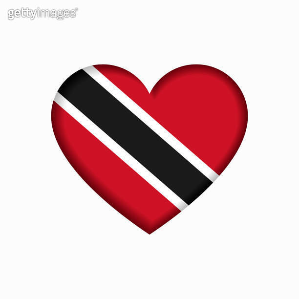 Trinidad and Tobago flag heart-shaped sign. Vector illustration ...