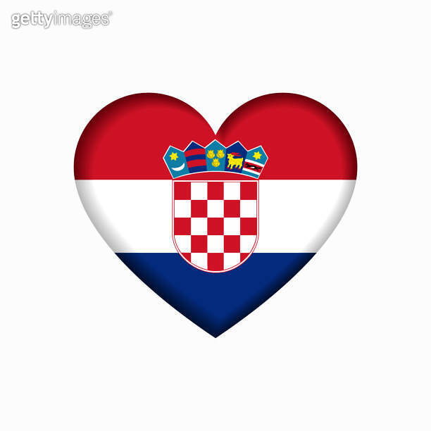 Croatian flag heart-shaped sign. Vector illustration. 이미지 (1714717893 ...