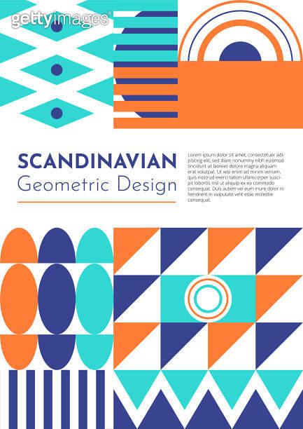 Scandinavian geometric design poster. Abstract and geometrical shapes ...