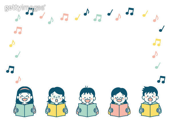 Vector frame of kids singing a song 이미지 (1848893138) - 게티이미지뱅크