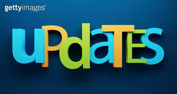 3D render of UPDATES colorful typography banner 이미지 (1471630143) - 게티이미지뱅크