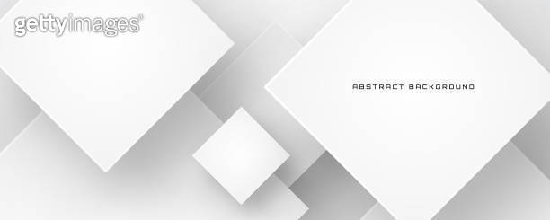 3D white geometric abstract background overlap layer on bright space ...